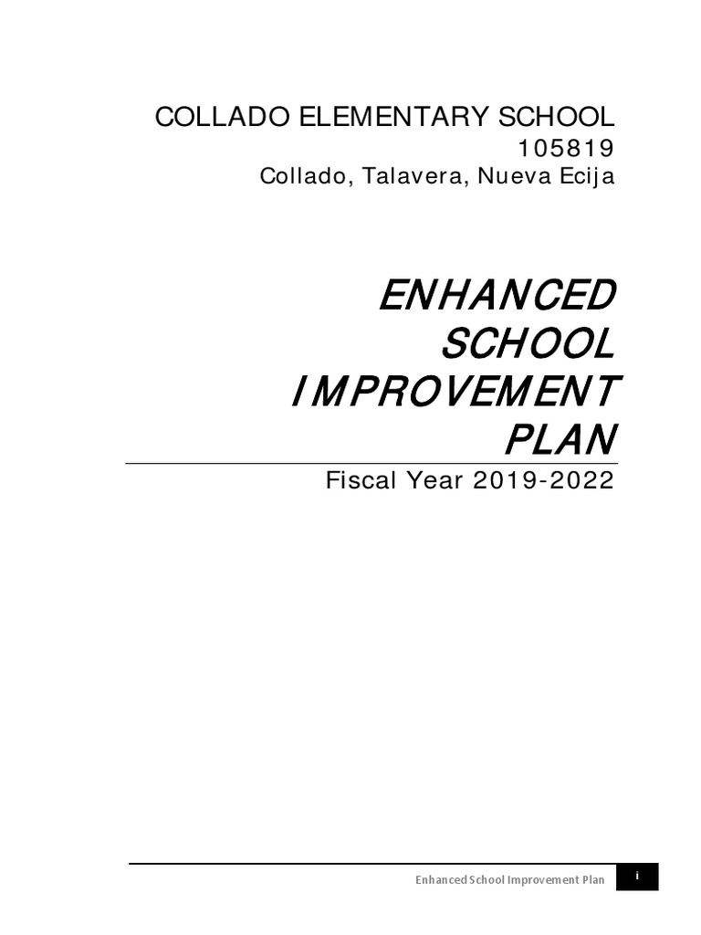 Enhanced School Improvement Plan | PDF | Education Reform | Teachers