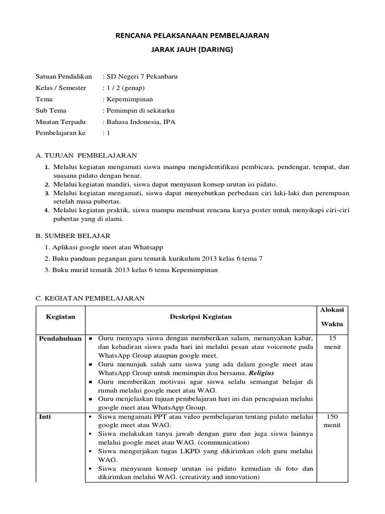 RPP Berdiferensiasi | PDF