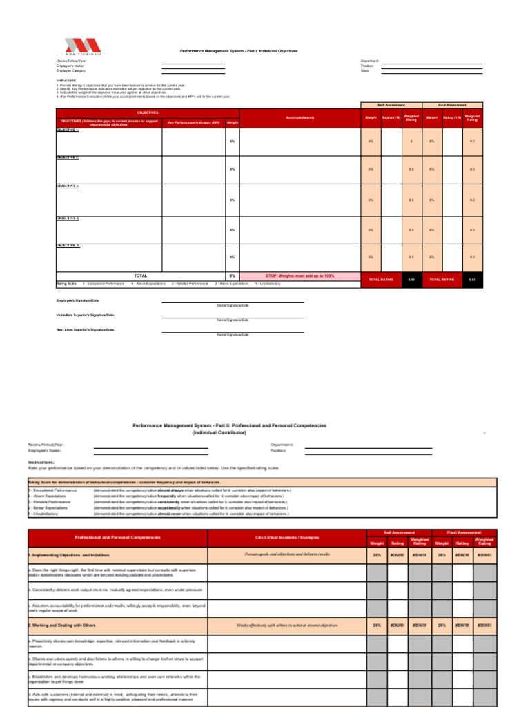 PTX. HRA. PA Form For Individual Contributor Professional Technical ...