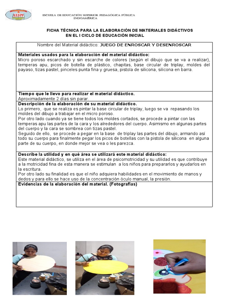 Ficha de Elaboración de Material Didáctico | PDF