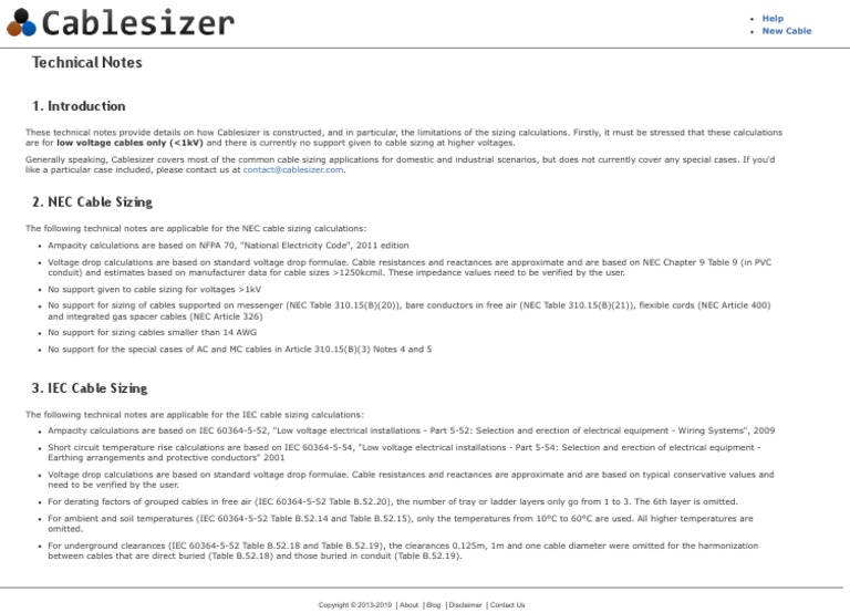 Cablesizer - Cable Sizing Calculations To IEC and NEC Standards3 | PDF ...