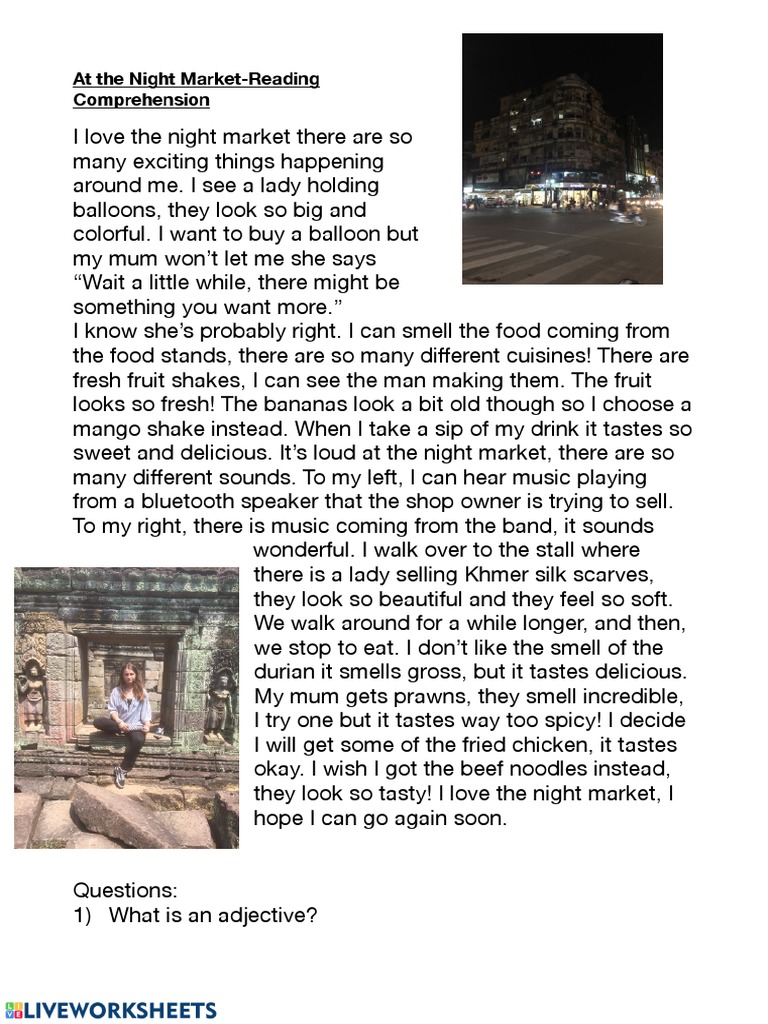 Reading Comprehension Food | PDF