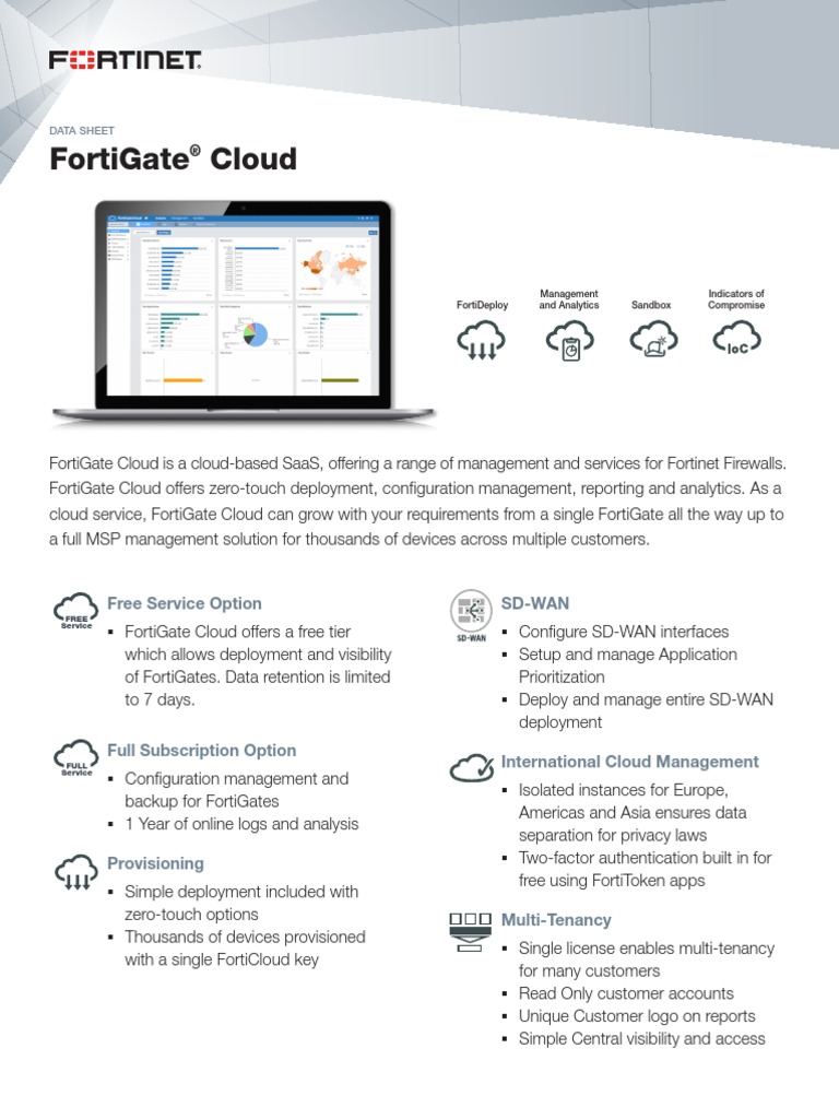 Fortigate Cloud: Free Service Option Sd-Wan | PDF | Cloud Computing ...