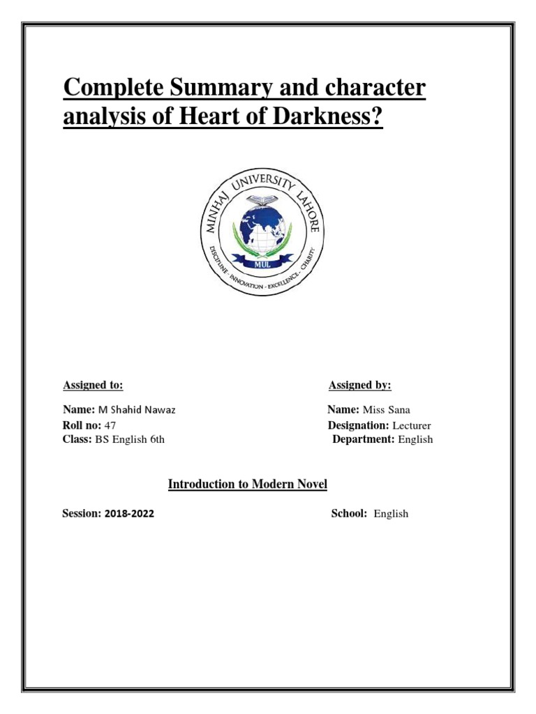 Summary and Character Analysis of Heart of Darkness | PDF | Heart Of ...