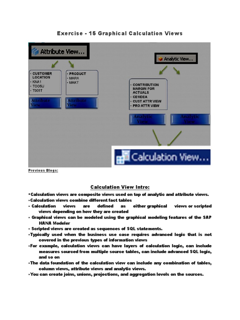 Exercise - 15 Graphical Calculation Views | PDF | Information Science ...