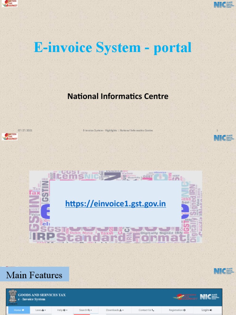 E-Invoice System - Portal: National Informatics Centre | PDF | Qr Code ...