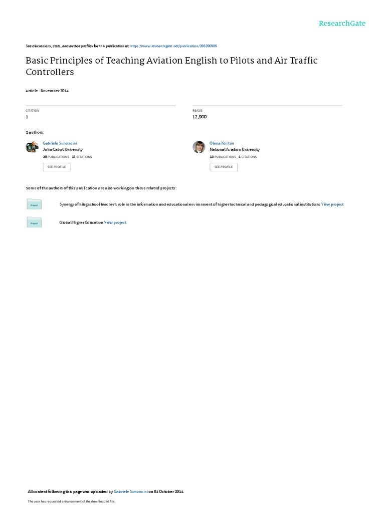 Teaching Aviation English Principles | PDF | Curriculum | Reading ...