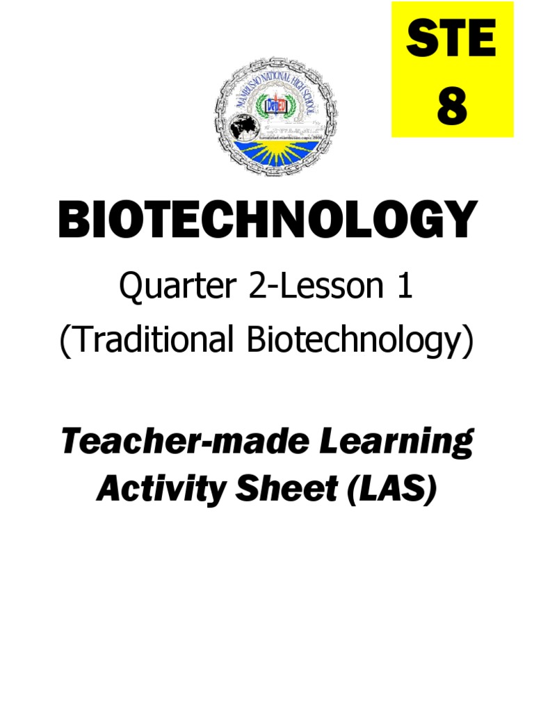 Biotechnology: Quarter 2-Lesson 1 (Traditional Biotechnology) | PDF ...