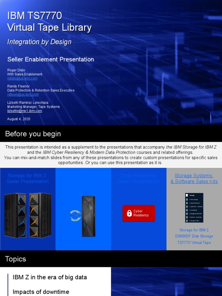 TS7700 Seller Presentation - 2020-Jul-31 | PDF | Cloud Computing | Backup