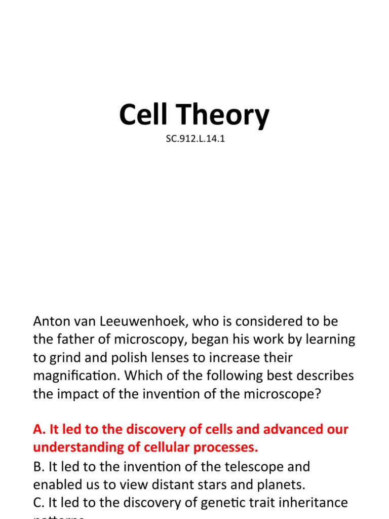 14 1 Cell Theory | PDF | Sexual Reproduction | Cell (Biology)
