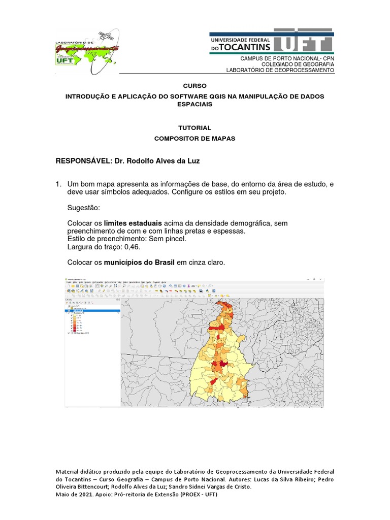 TUTORIAL 5 Composição de Mapas | PDF | Sistema de informações ...