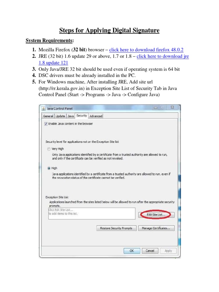 Steps For Applying Digital Signature: Click Here To Download Firefox 48.0.2 Click Here To ...