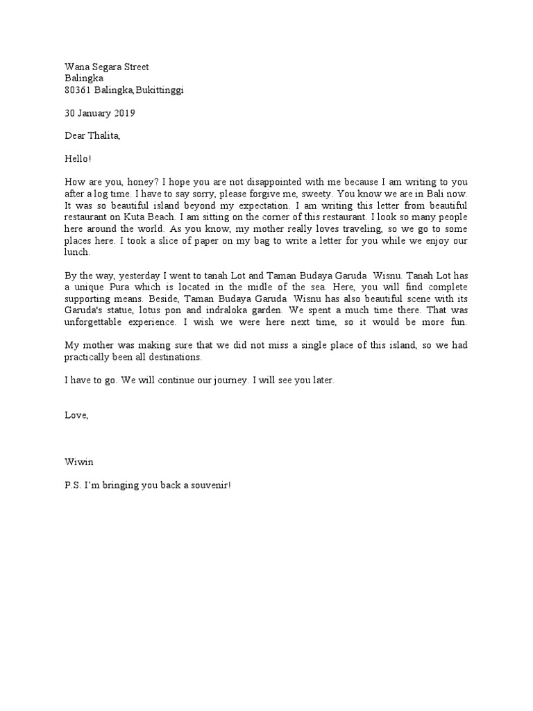 Contoh Personal Letter | PDF