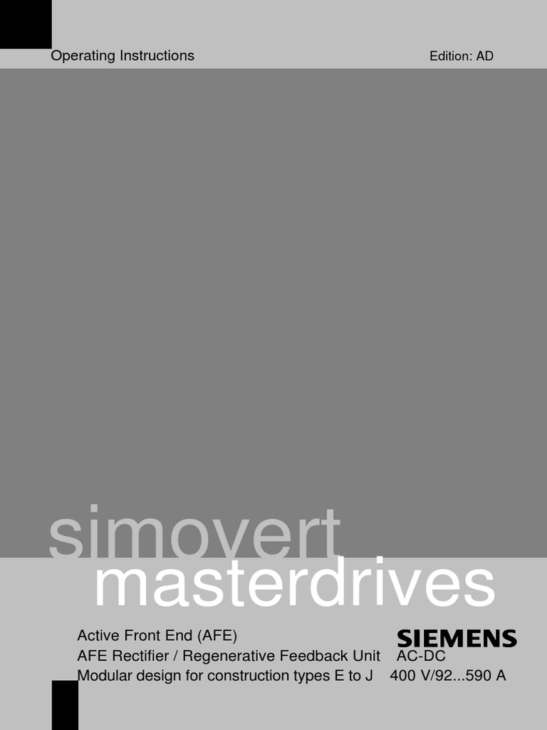 Masterdrives: Simovert | PDF | Electrostatic Discharge | Electrical Wiring
