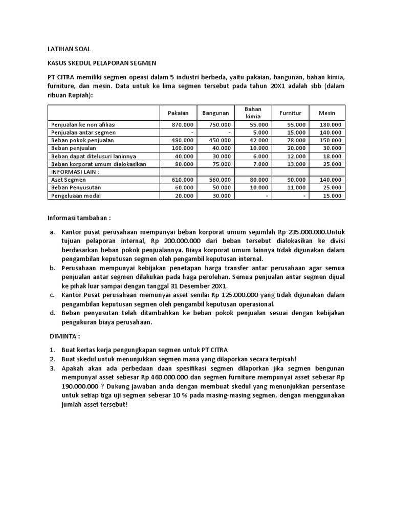 Latihan Soal Segmen Dan Interim | PDF