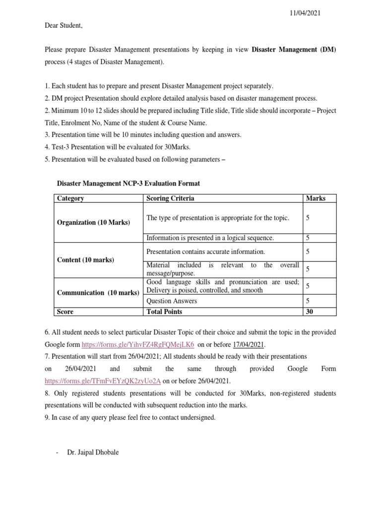 DM Project Presentation Guidelines | PDF | Emergency Management | Cognition