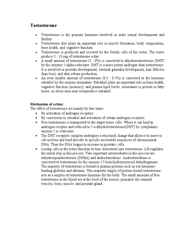 Testosterone: Mechanism of Action | PDF | Testosterone | Androgen