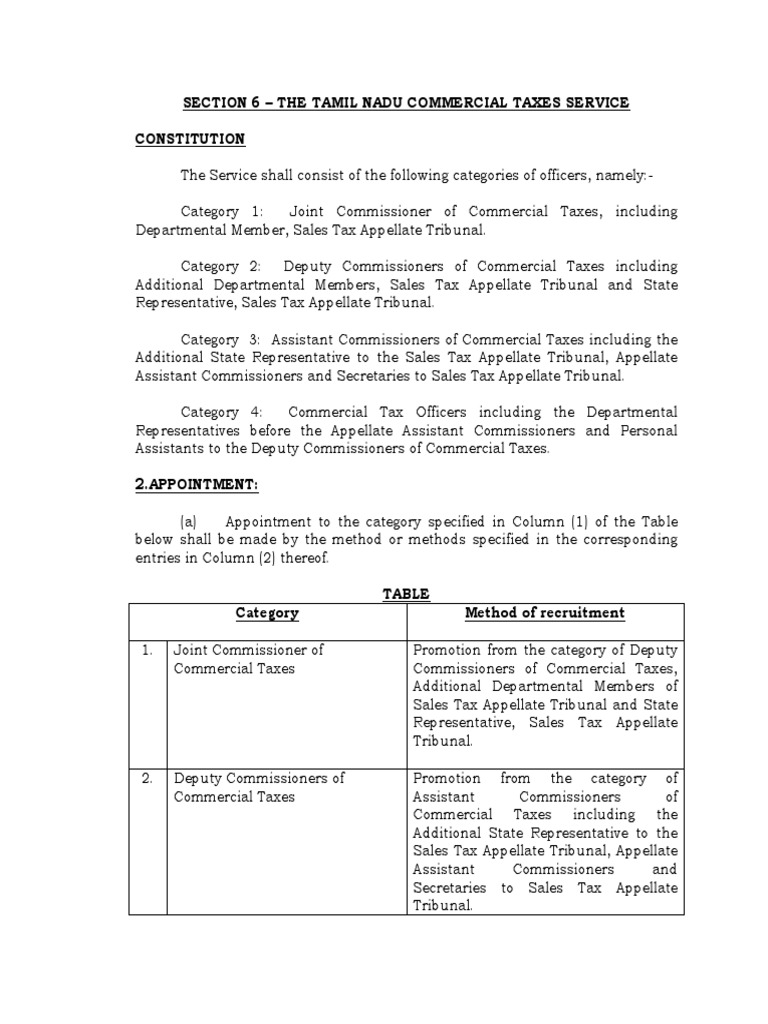 The Tamil Nadu Commercial Taxes Service | PDF | Probation | Common Law