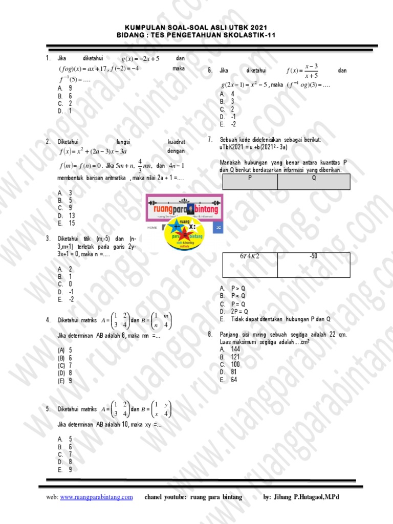 Soal Utbk 2021 Bagian 11 | PDF