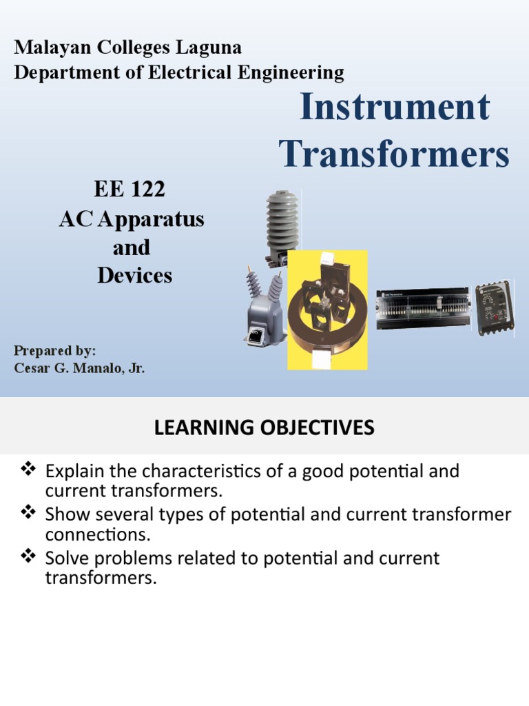 Module 7 - Instrument Transformers-V3 | PDF | Transformer ...