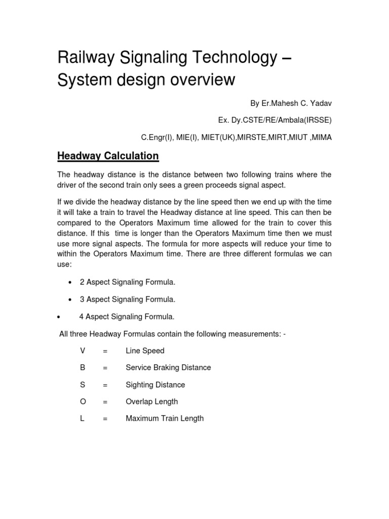 Railway Signalling Technology-System Design Overview | PDF ...