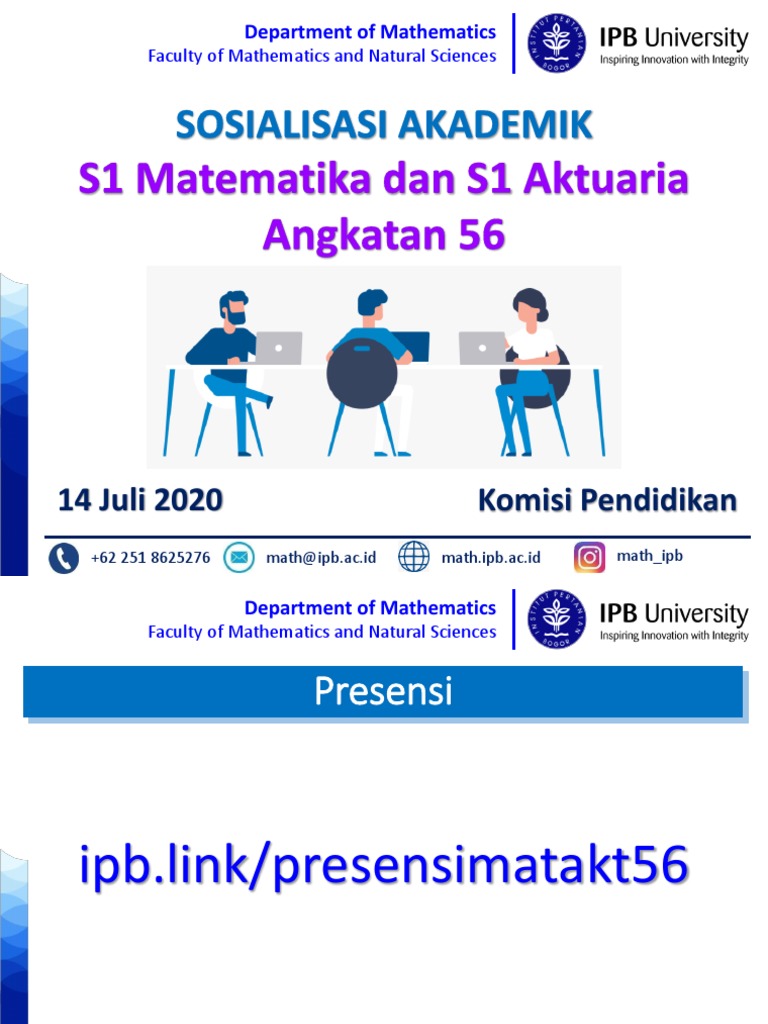 Sosialisasi Akademik MAT56 AKT56 - Komdik MAT IPB | PDF