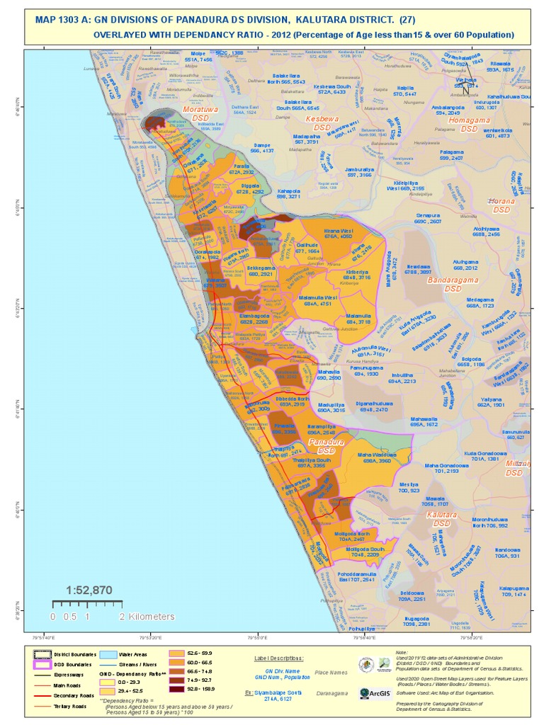 Map 1303 A: GN Divisions of Panadura Ds Division, Kalutara District. | PDF