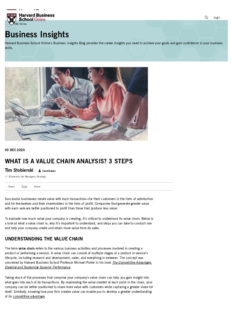 What Is A Value Chain Analysis - 3 Steps - HBS Online | PDF | Value ...