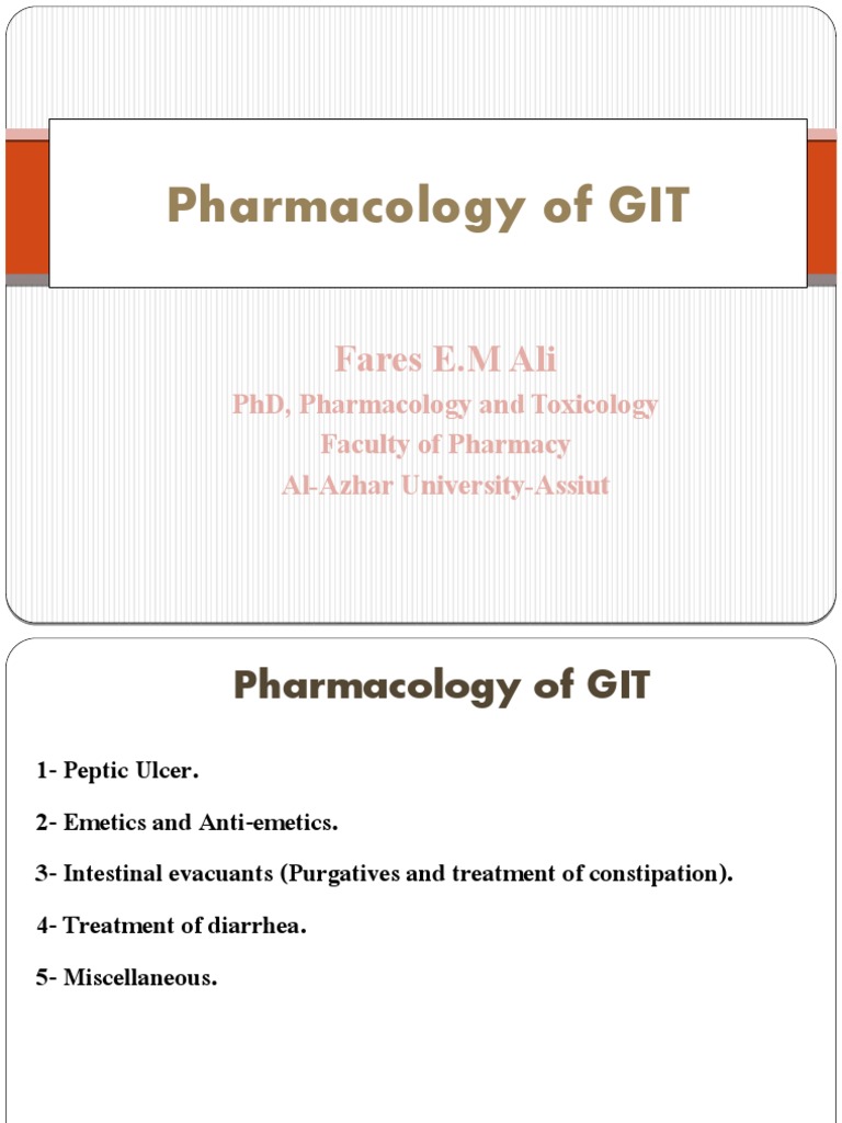 Pharmacology of GIT: Drugs Used in Peptic Ulcer Treatment | PDF ...