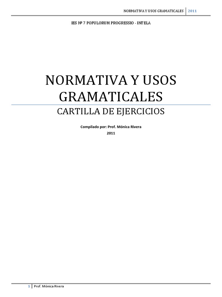 Normativa y Usos Gramaticales | PDF | Estrés (lingüística) | Semiótica