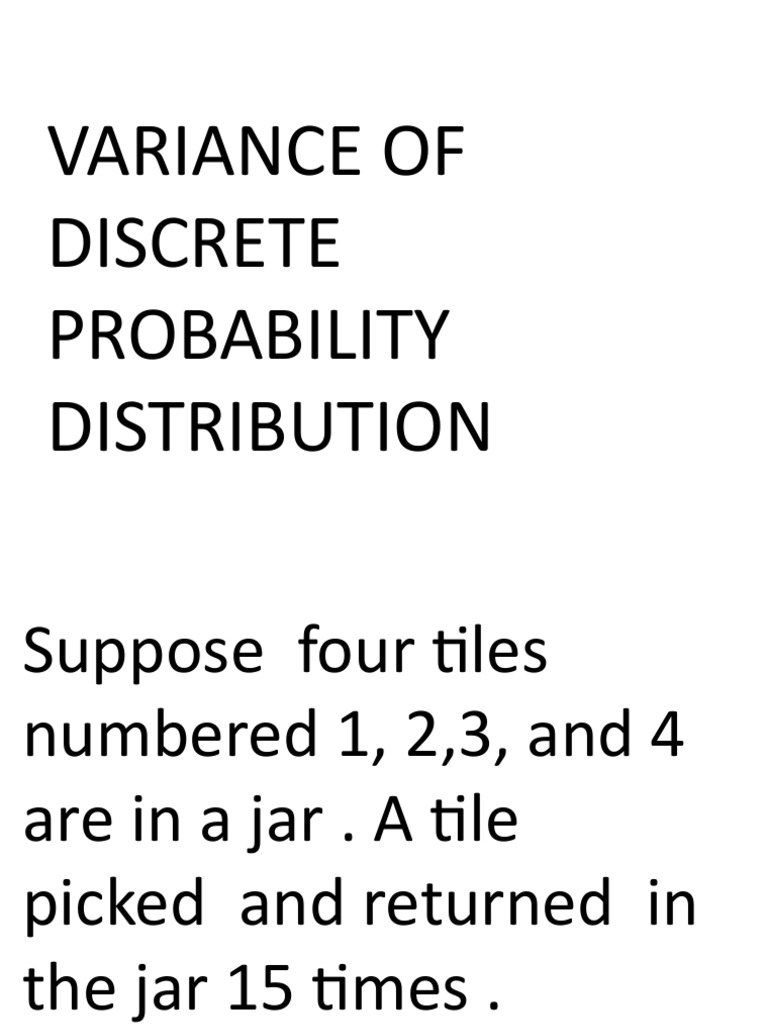 Variance of Discrete Proba Distri | PDF