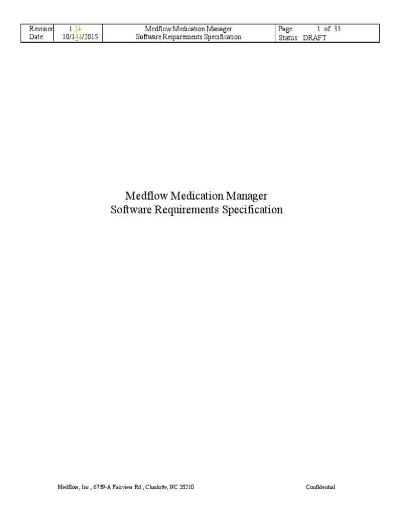 Medflow Medication Manager-Draft Review - Performance Build | PDF ...
