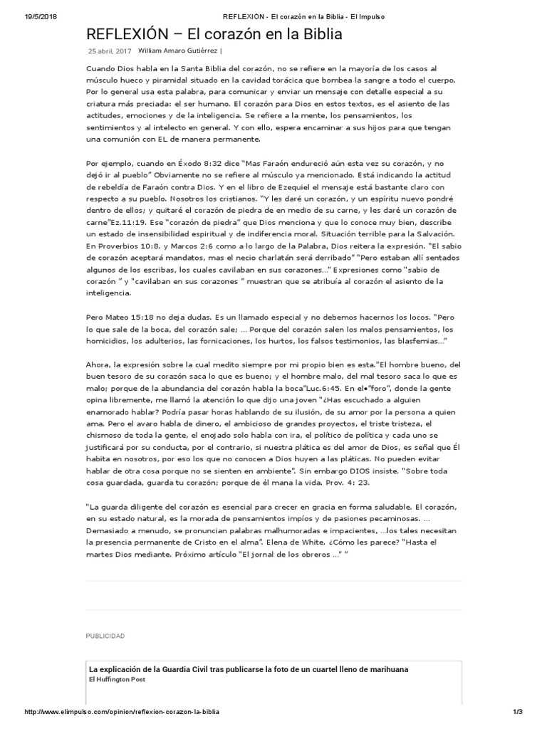 REFLEXIÓN - El Corazón en La Biblia - El Impulso | PDF | Dios | Amor