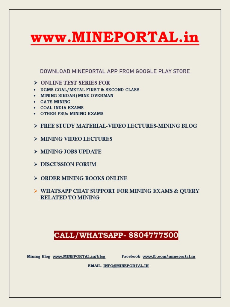 Gate Mining - 2021 Syllabus | PDF | Surface Mining