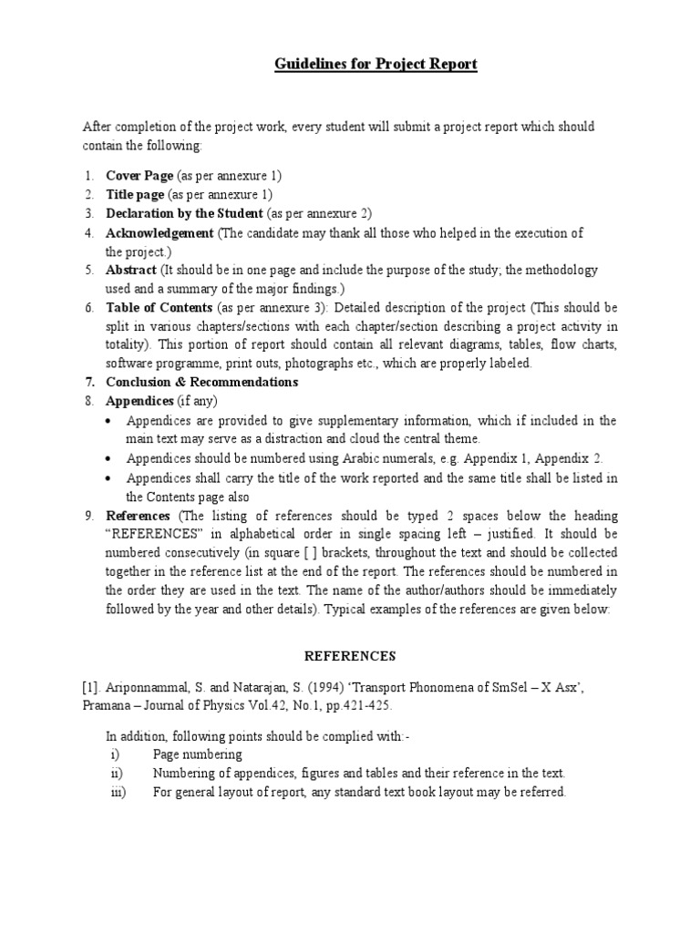 Guidelines For Project Report: 7. Conclusion & Recommendations | PDF ...