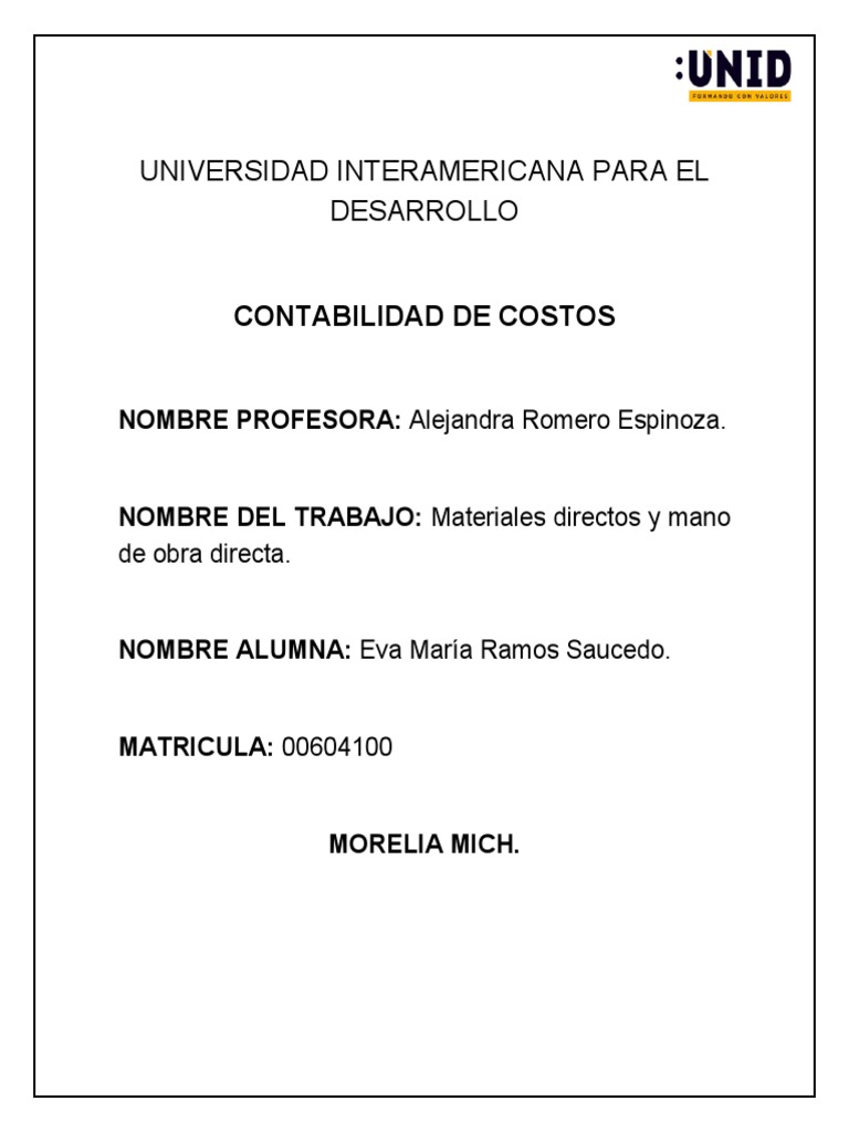 Materiales Directos en Contabilidad | PDF | Costo | Contabilidad de costos