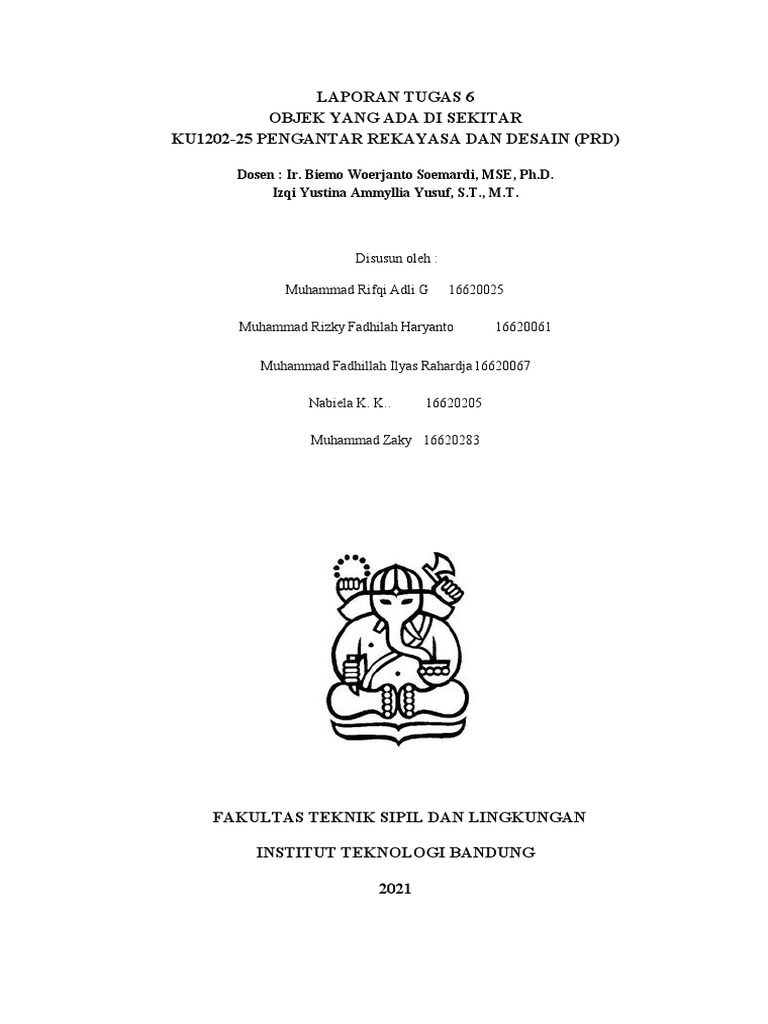 Laporan Tugas 6 Objek Yang Ada Di Sekitar Ku1202-25 Pengantar Rekayasa Dan Desain (PRD) | PDF
