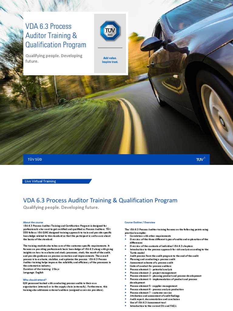 VDA 6-3 Process Auditor Training Qualification Program by Praveenkumar ...