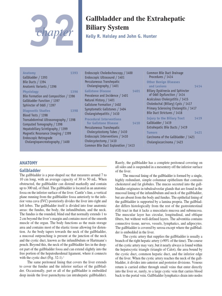CH 32 Gallbladder and Extrahepatic Biliary System | PDF | Gallbladder ...