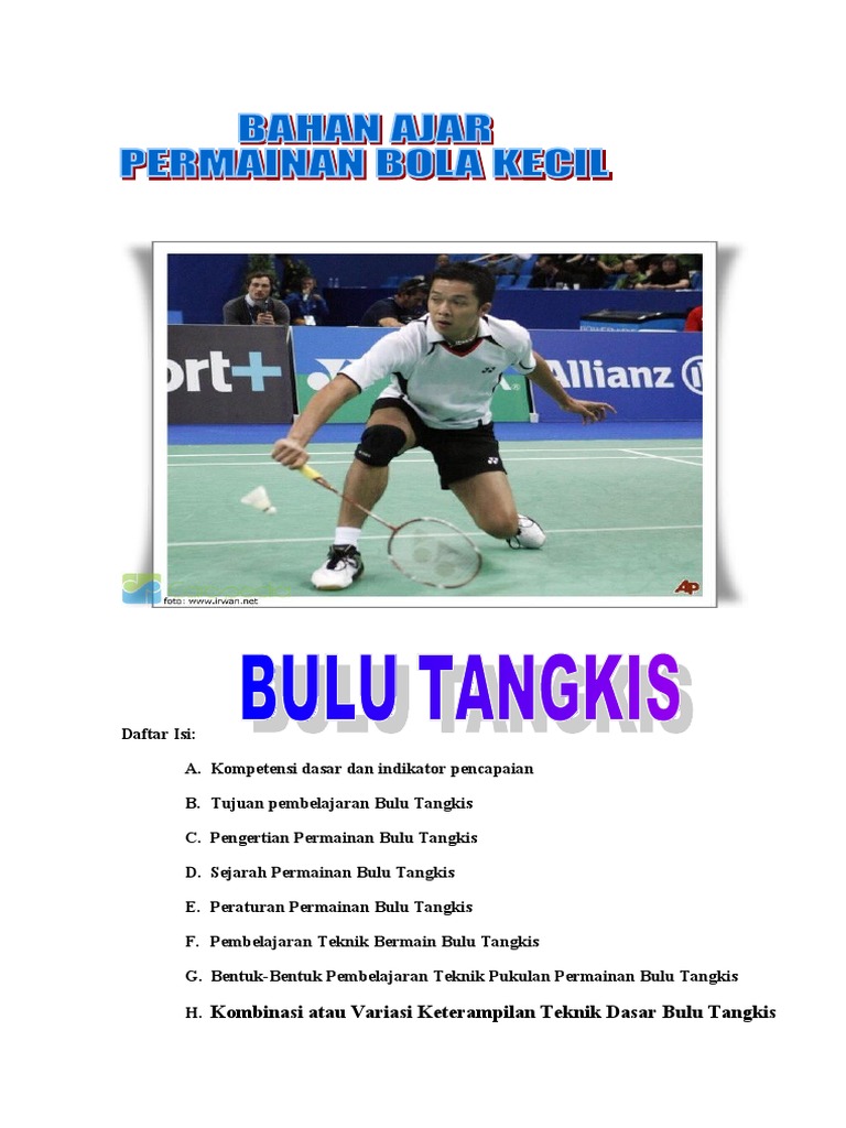 Bahan Ajar Bulu Tangkis | PDF