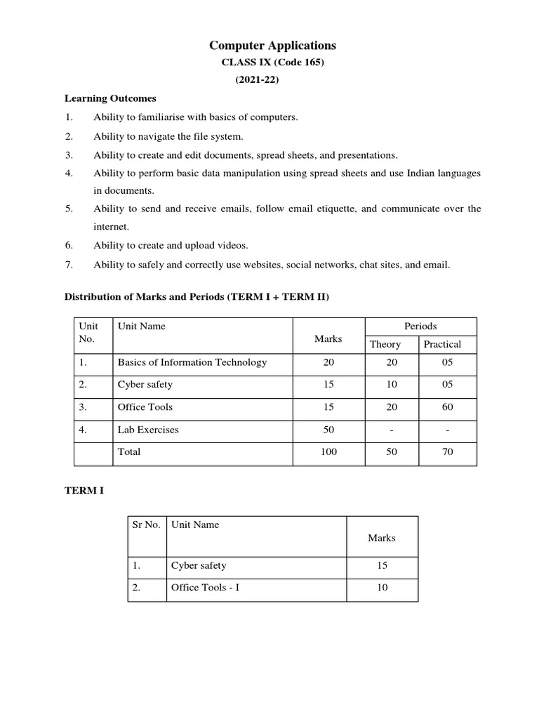 Computer Applications Sec 2021-22-1 | PDF | File Transfer Protocol ...