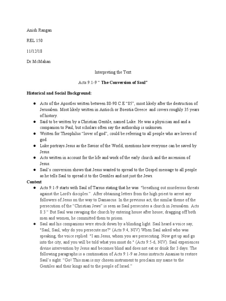 Interpreting The Text | PDF | Acts Of The Apostles | Paul The Apostle