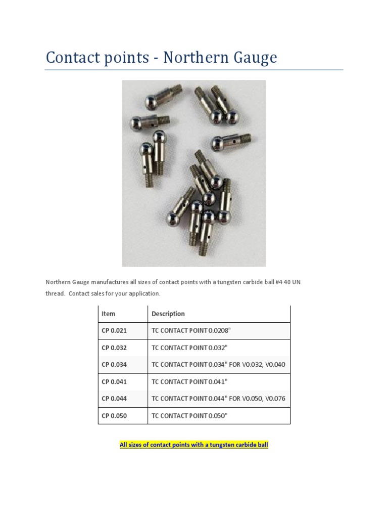 Contact Points - Northern Gauge | PDF