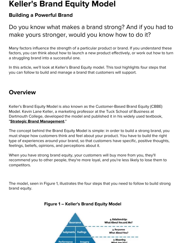 Keller's Brand Equity Model | Download Free PDF | Brand | Market ...