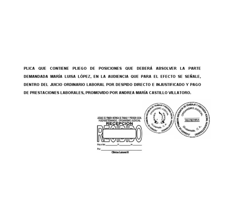 Sobre de La Plica Ordinario Laboral | PDF