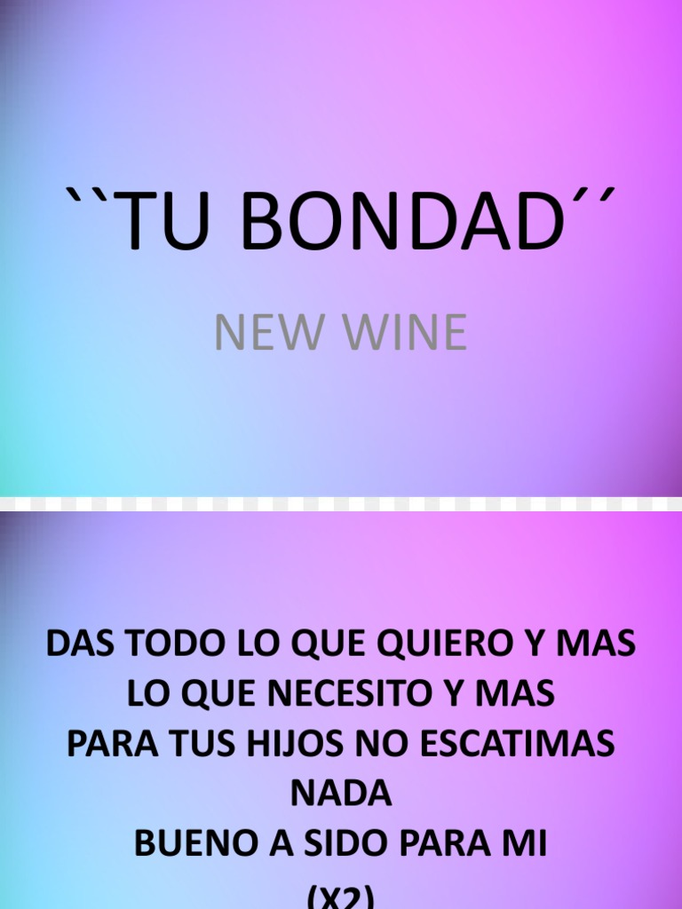 ''Tu Bondad | PDF