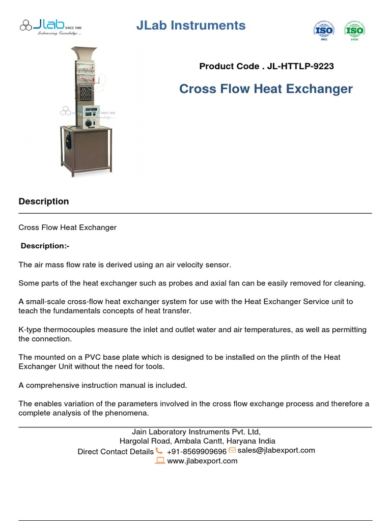 Cross Flow Heat Exchanger System | PDF