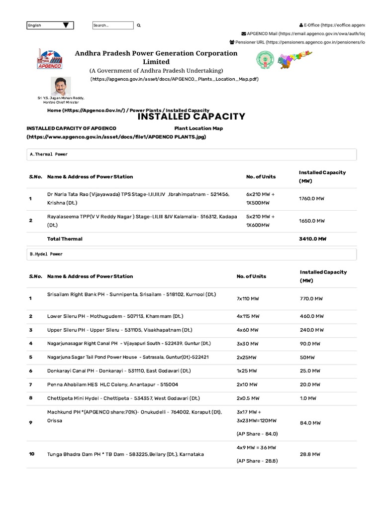 APGENCO - Andhra Pradesh Power Generation Corporation Limited | PDF ...