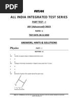 FIITJEE AITS JEE Adv Part-1 Paper-1 | PDF | Circle | Force