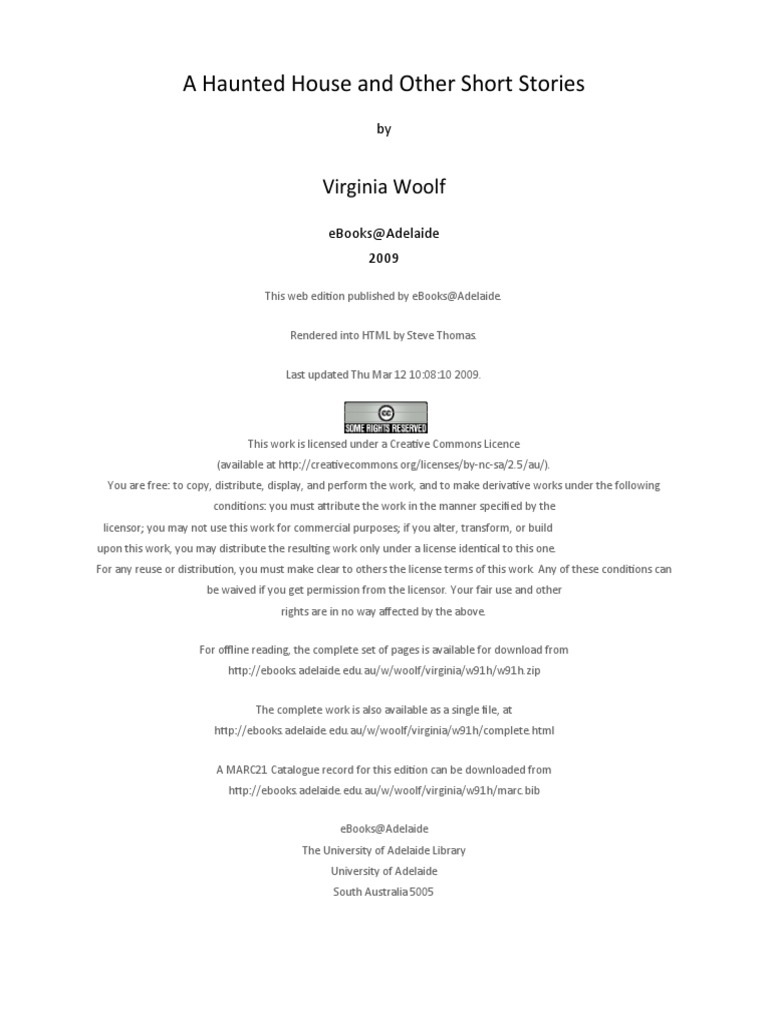 Haunted House and Other Short Stories Word File | PDF | Virginia Woolf